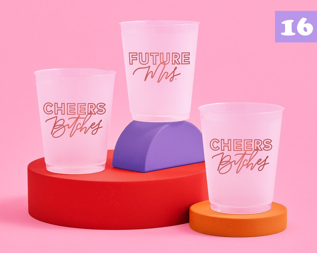 Bachelorette Party Future Mrs Cheers Cups Rose Gold, 16 Count, 16 Oz ...