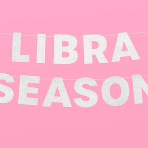 Libra Season Birthday Party Glitter Banner - 5 Ft. | Zodiac Libra ...