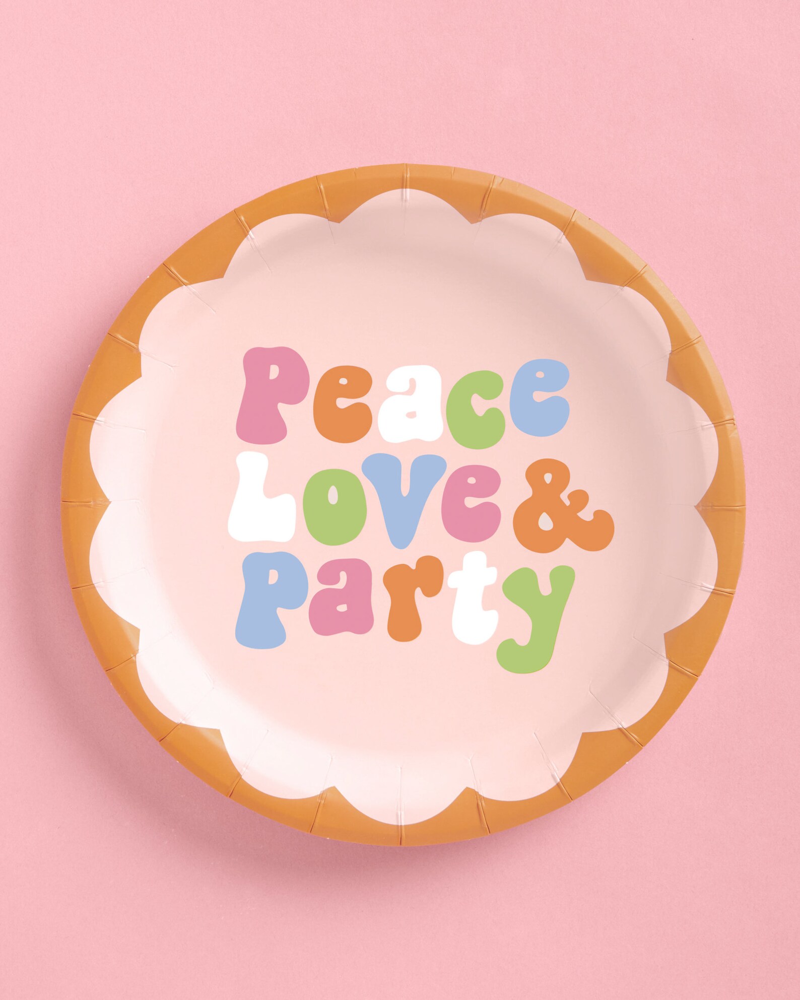 Xo Fetti Groovy Paper Plates 24 Pk 9 Happy Pastel - Etsy