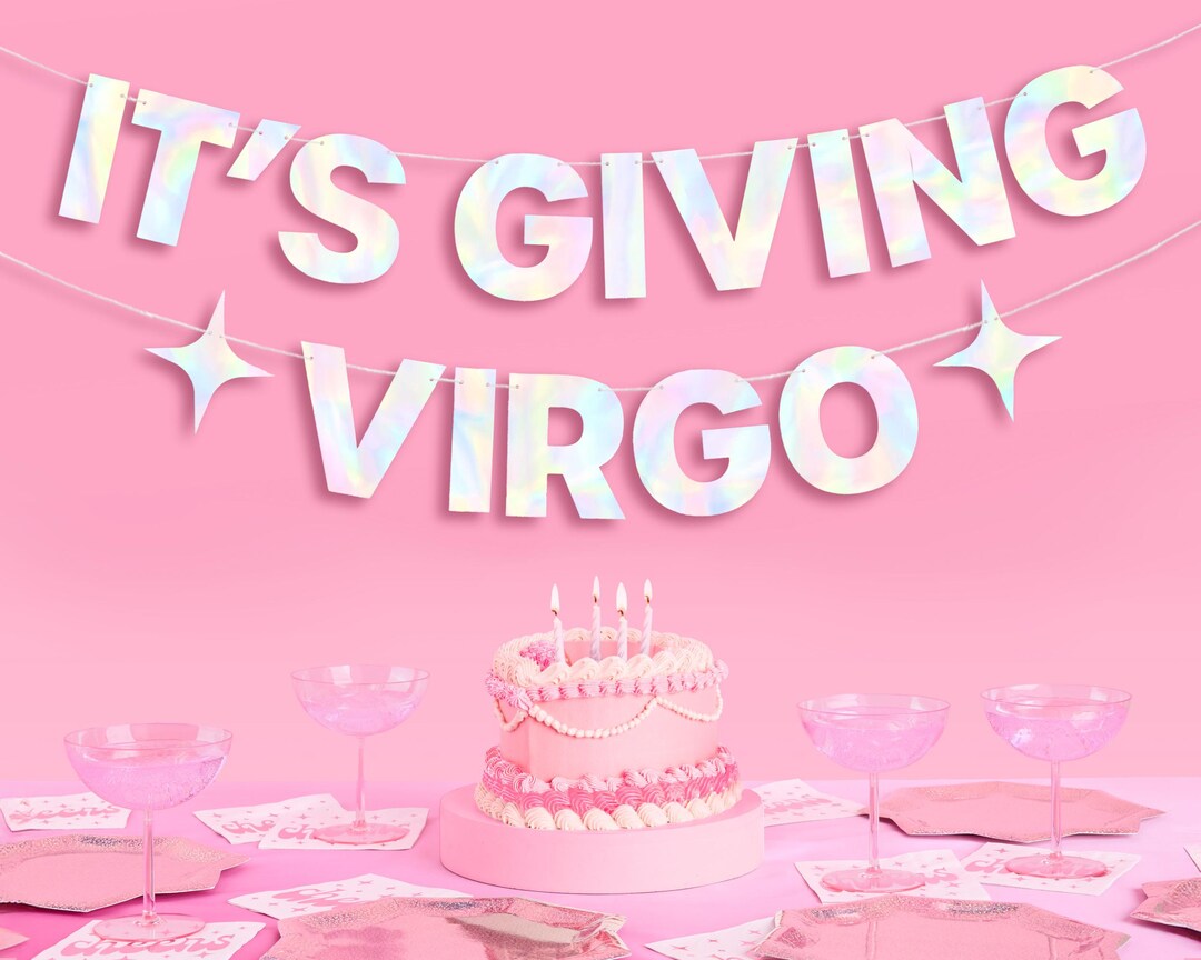 Xo, Fetti It's Giving Virgo Banner - Iridescent Foil | 4 Ft. | Zodiac ...