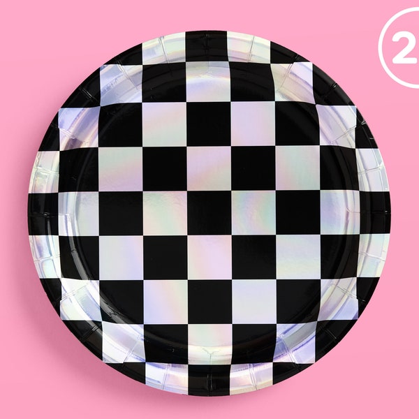 Checker Paper Plates - Etsy