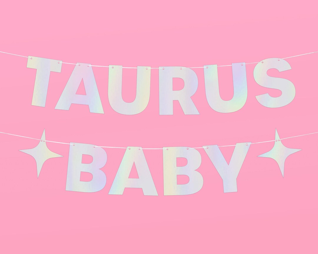 Xo, Fetti Taurus Baby Birthday Party Iridescent Foil Banner 5 Ft ...