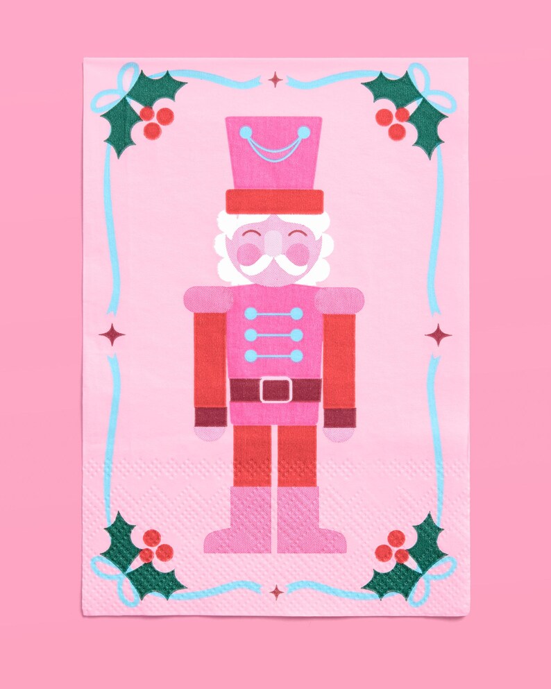Xo, Fetti Christmas Nutcracker Paper Napkins 25 Pcs Pink Holiday Party ...