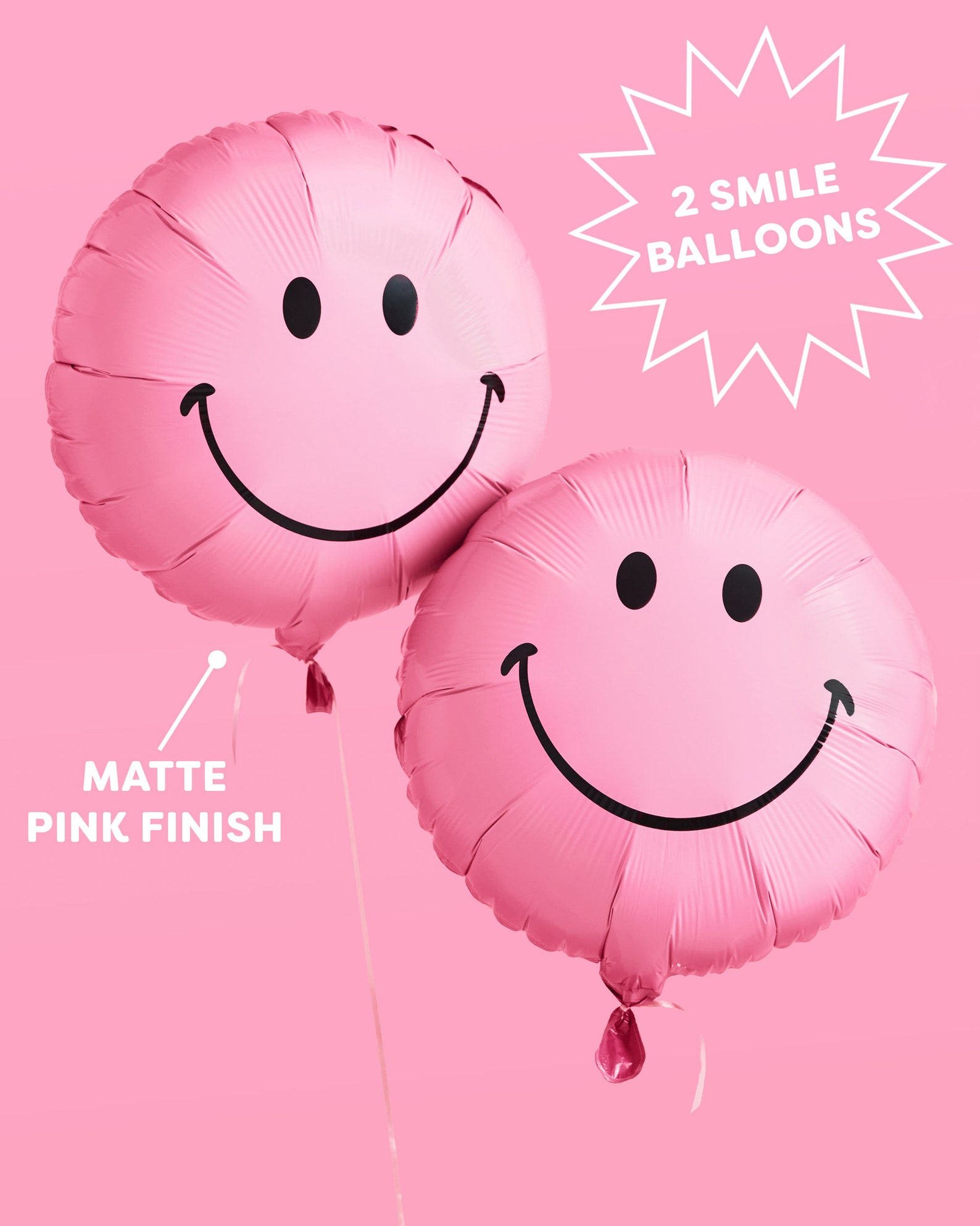 Pink Smile Balloons 2 Pc Birthday Party Decorations - Etsy