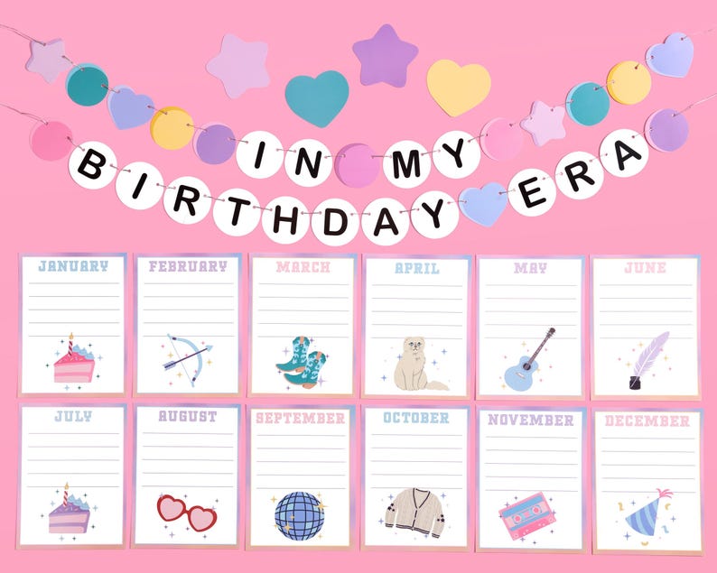 Xo, Fetti Birthday Era Classroom Calendar, 18 Pieces | Student Bulletin ...