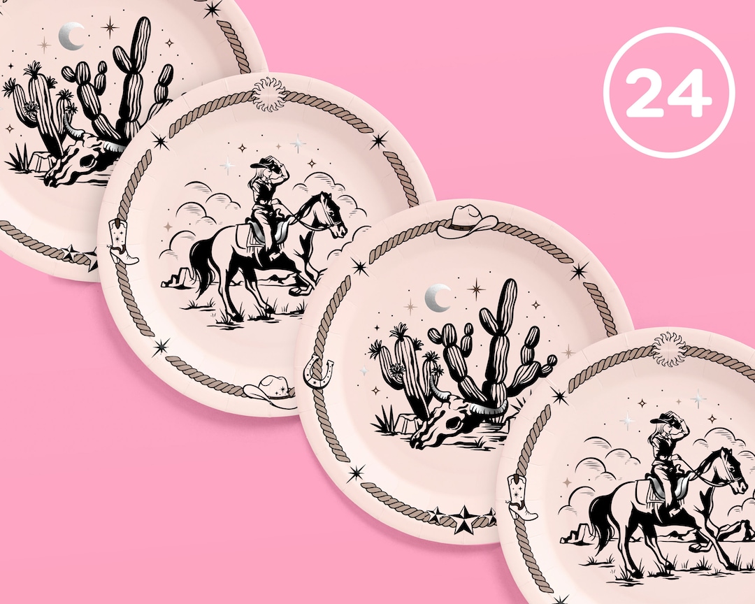 Xo, Fetti Party Western Paper Plates | 24pcs. 9" | Printed Rodeo ...