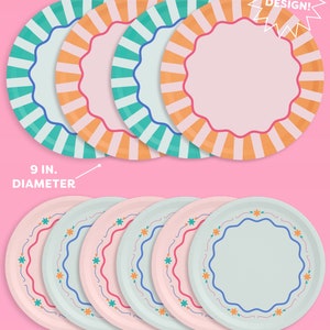 Xo, Fetti Italian Summer Paper Plates - 32 Pk, 16 9" Plates + 16 7 ...