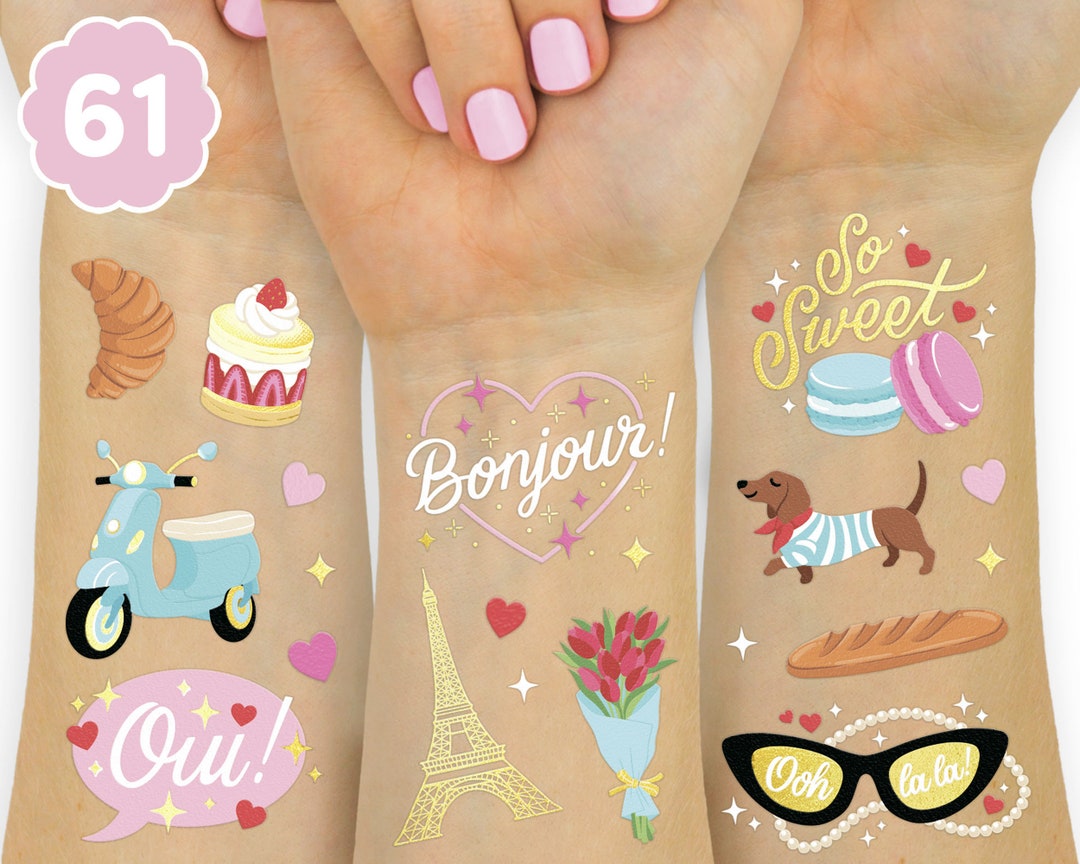 Xo, Fetti Paris Themed Party Temporary Tattoos - 62 Foil Styles ...