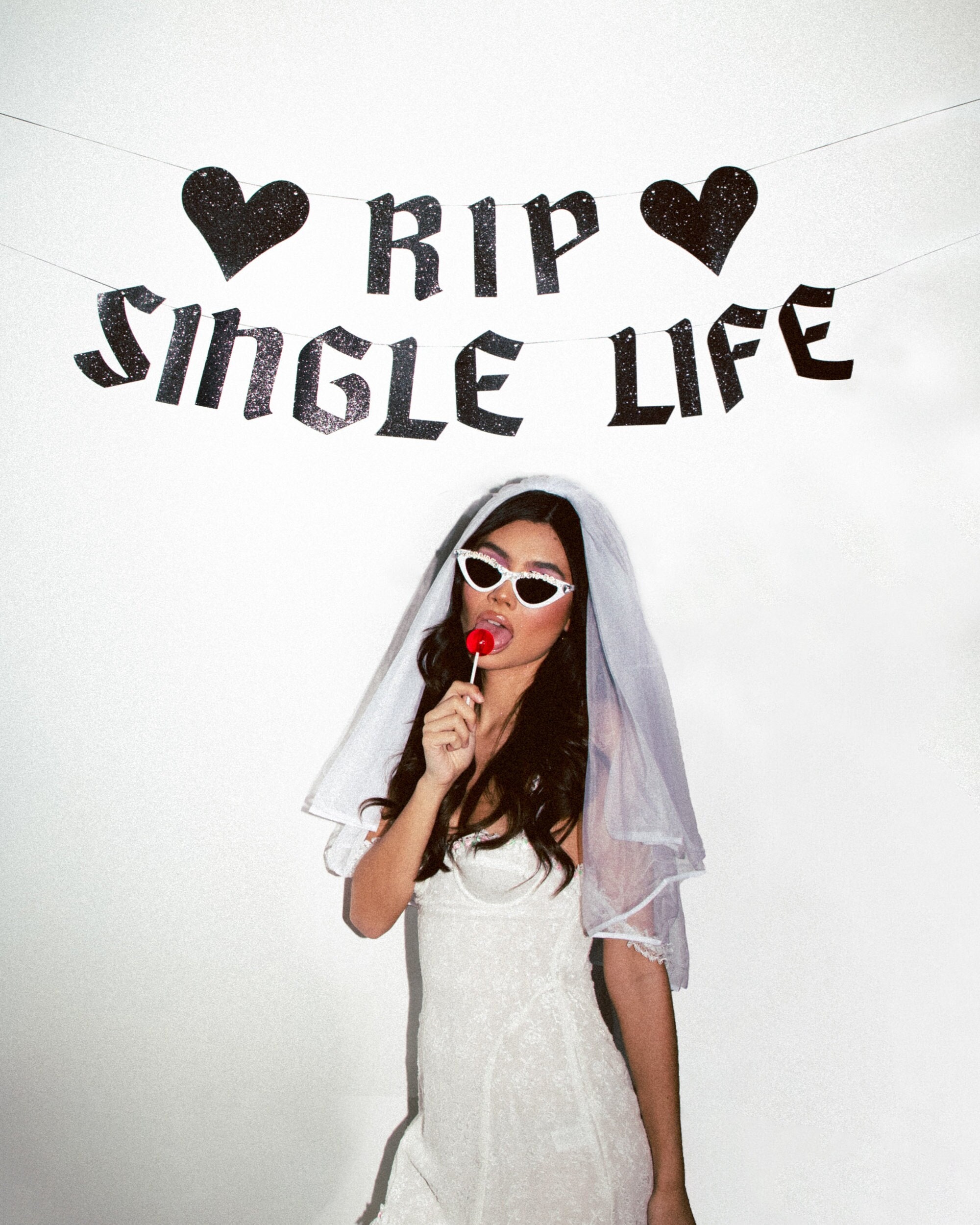 Xo Fetti RIP Single Life Glitter Banner Black 5 Ft. - Etsy