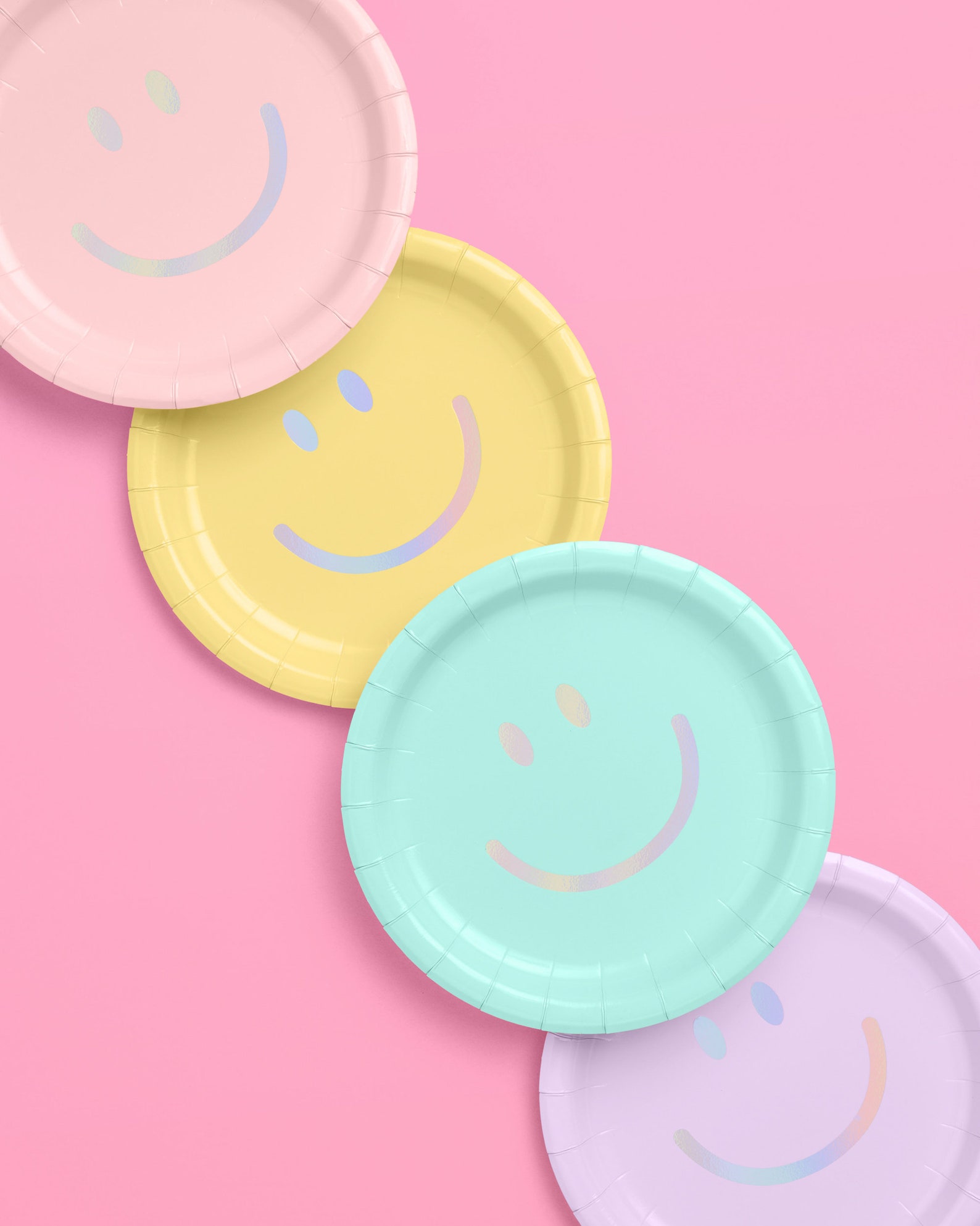 Smiley Paper Plates 24 Pk 9 Happy Pastel Birthday - Etsy