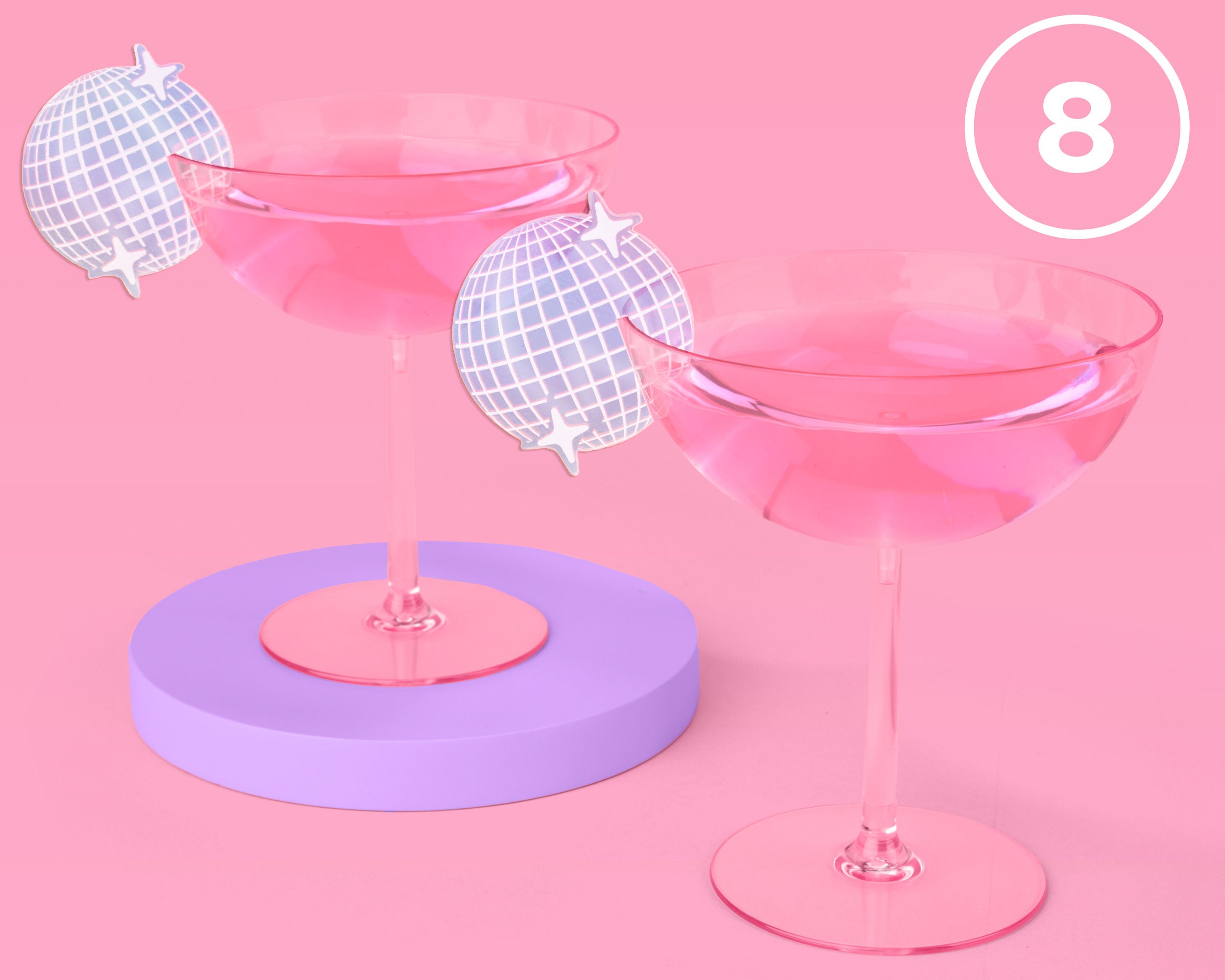 Xo, Fetti Disco Party Drink Markers - 8 Count, 2" | Disco Bachelorette ...