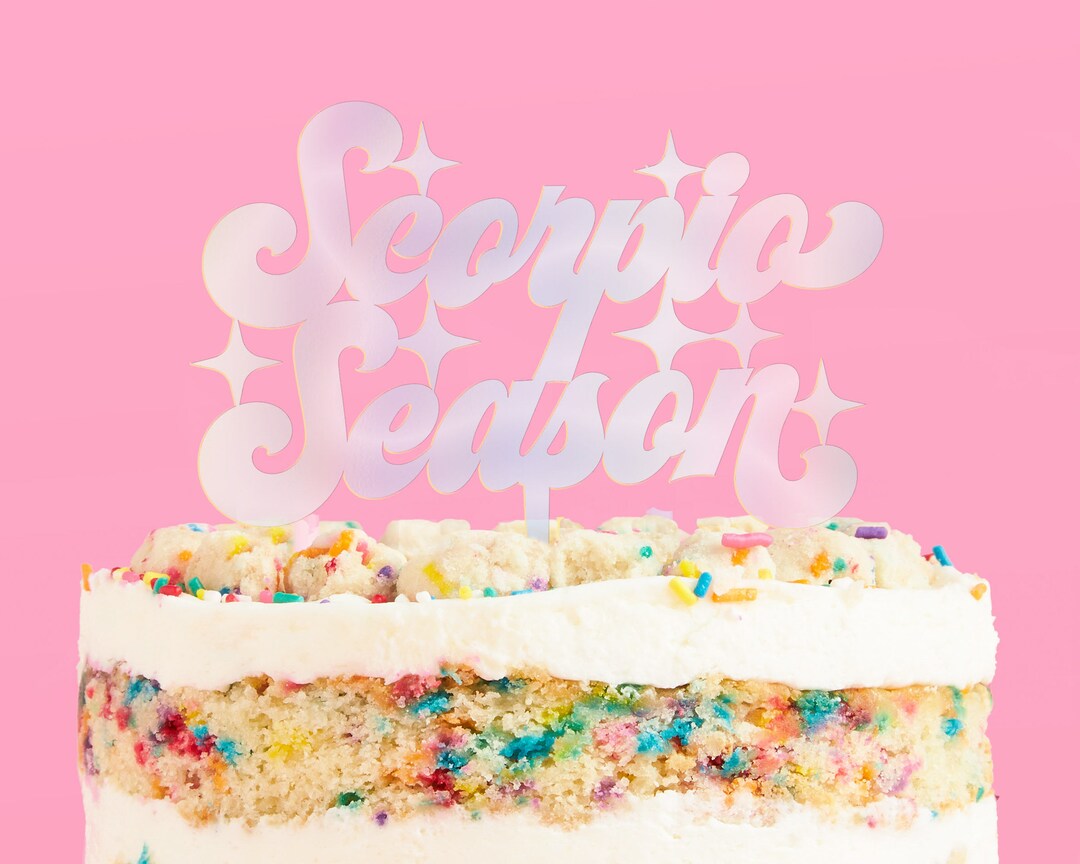 Xo, Fetti Scorpio Season Birthday Cake Topper - 5" | Zodiac Scorpio ...