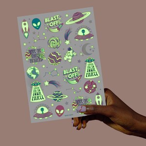 Xo, Fetti Space + Planets Glow in Dark Temporary Tattoos for Kids - 46 ...