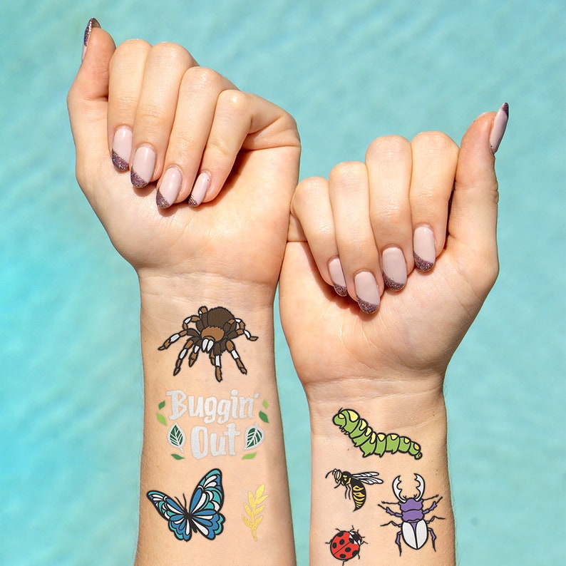 Bug Temporary Tattoos 48 Glitter Styles Buggin' Out | Etsy