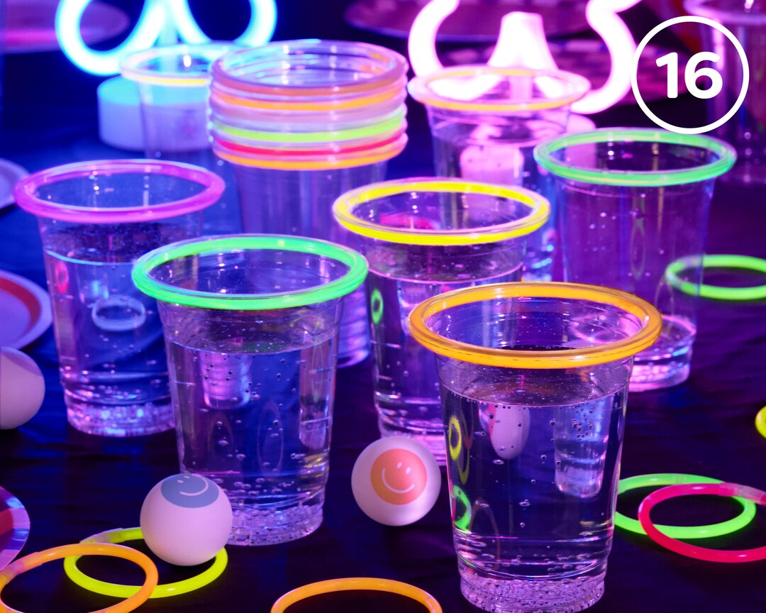 Xo, Fetti Party Decorations Glow in Dark Plastic Cups - 16 Disposable ...