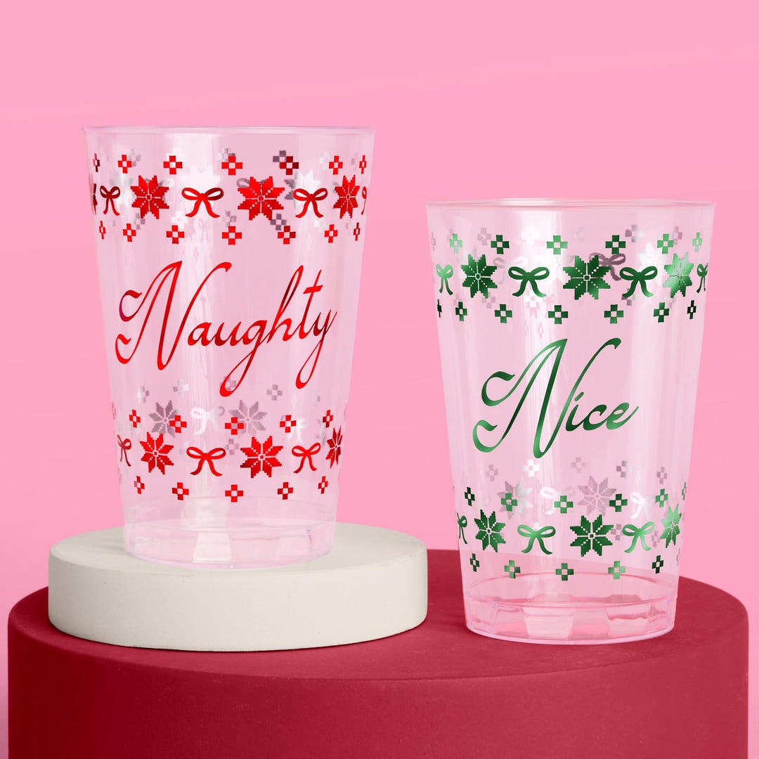 Xo, Fetti Naughty + Nice Plastic Cups 30 Pcs 12 Oz Red Christmas ...