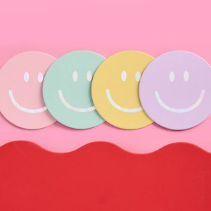 Xo, Fetti Smile Pastel Party Drink Coasters - 16 Pcs - Iridescent Foil ...