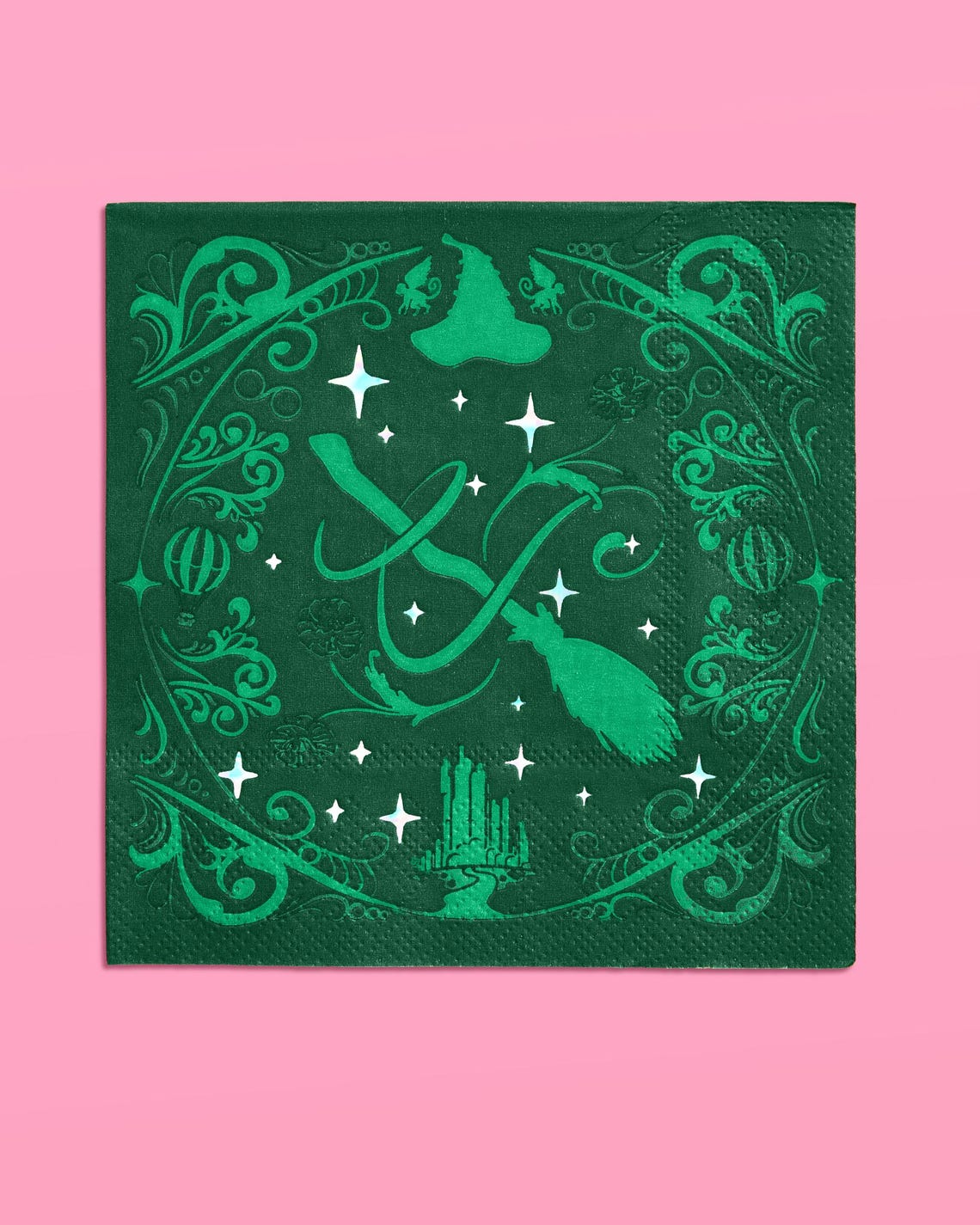 Xo, Fetti Pink + Green Wtich Paper Napkins | 3-ply, 24 Pcs | Wizard ...