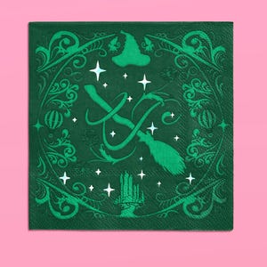 Xo, Fetti Pink + Green Wtich Paper Napkins | 3-ply, 24 Pcs | Wizard ...