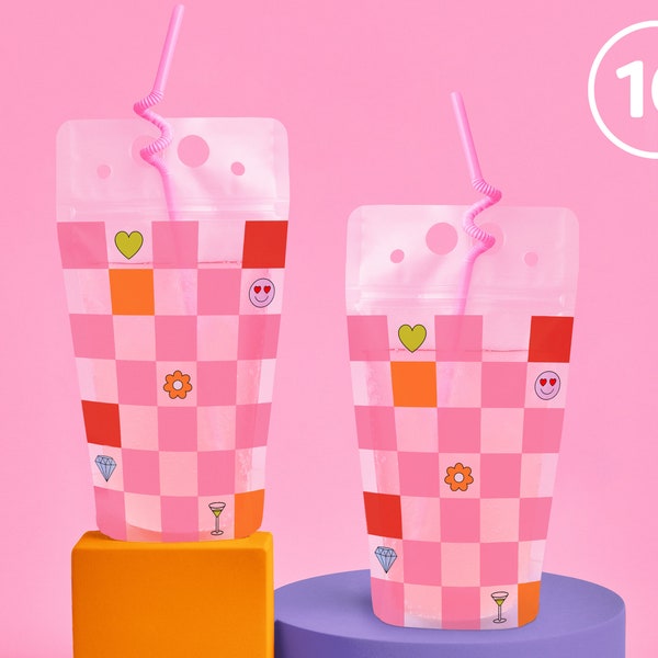 Pink Checkered Plates - Etsy