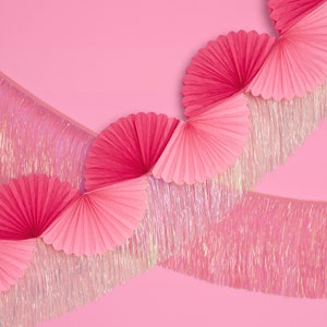 Xo, Fetti Pink Paper Fan Garland - 6 Ft | 3D Bachelorette Party ...