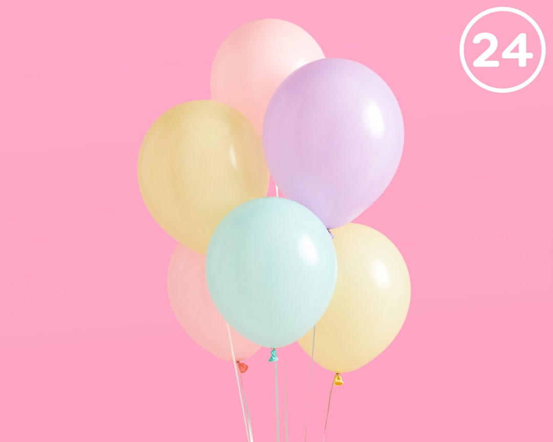 Pastel Birthday Balloon Set 24 Pk, 12 Bachelorette Party Decorations ...