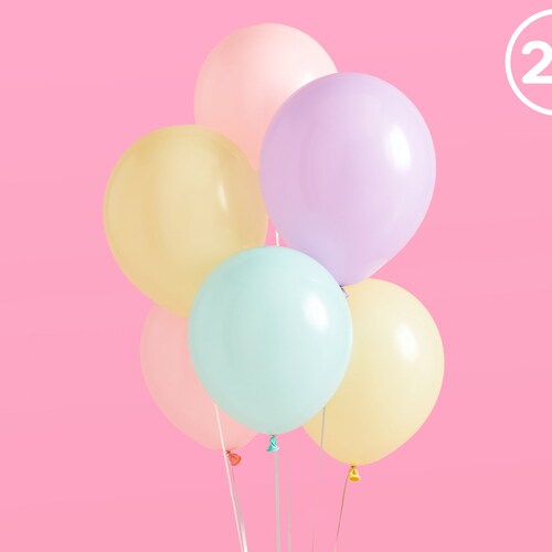 Pastel Birthday Balloon Set 24 Pk 12 Bachelorette - Etsy