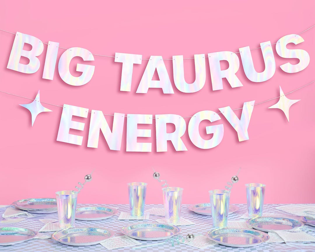 Xo, Fetti Big Taurus Energy Birthday Party Iridescent Foil Banner - 5 ...