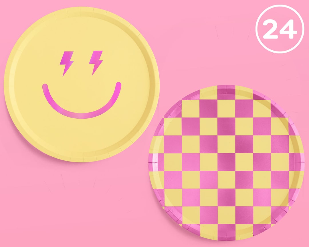 Xo, Fetti Preppy Party Smiley Birthday Plates - 24 Pk, 9" | Preppy ...