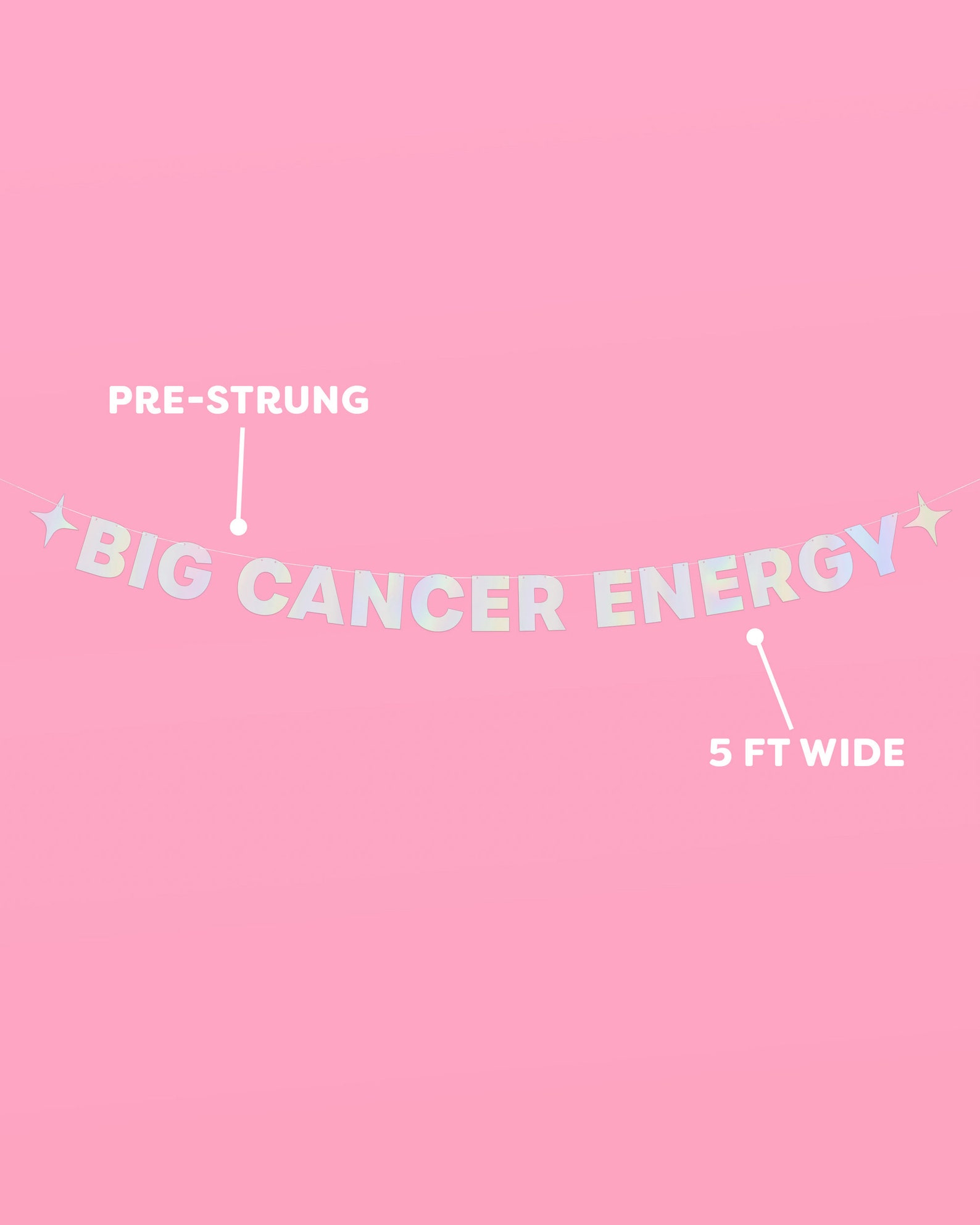 Xo, Fetti Big Cancer Energy Birthday Party Iridescent Foil Banner - 5 ...