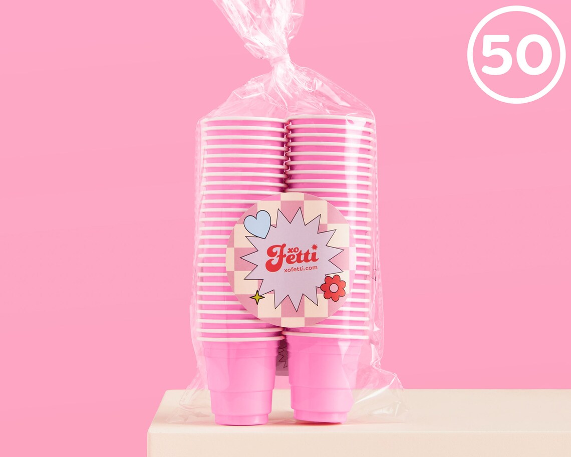 Pink Shot Glasses Party Decorations 50 Matte Pink Plastic - Etsy