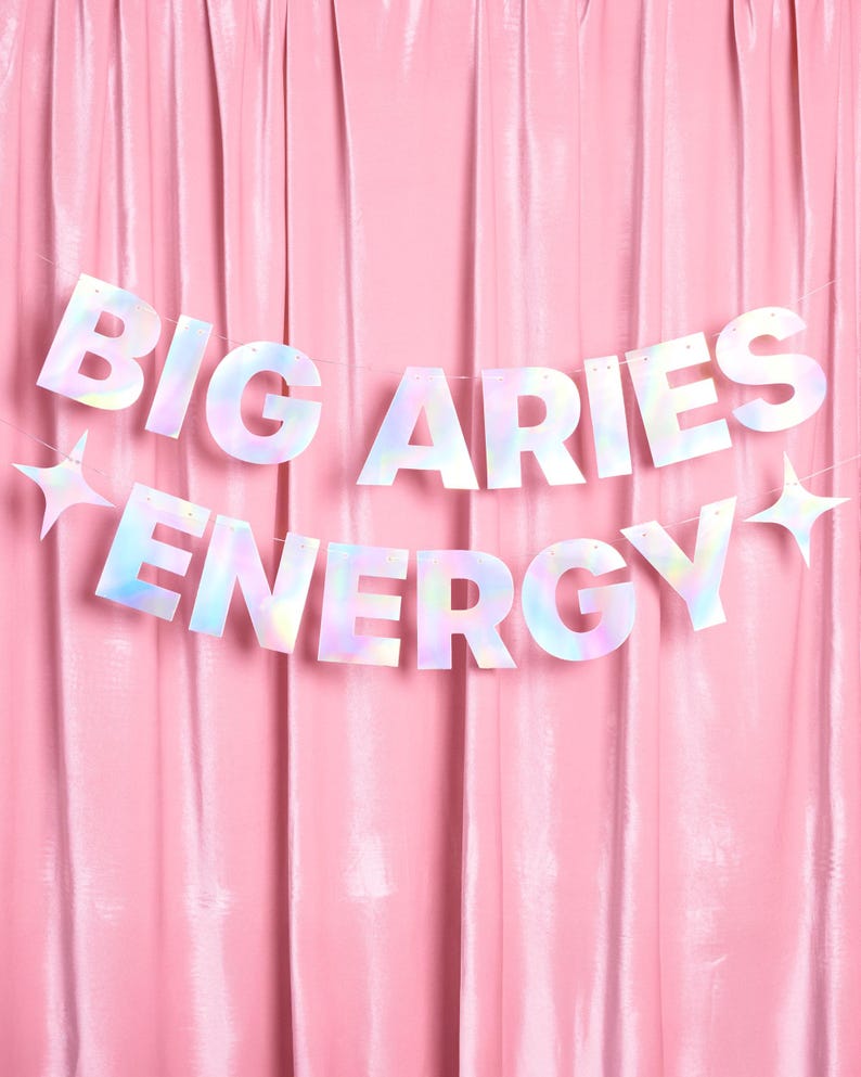 Xo, Fetti Big Aries Energy Birthday Party Iridescent Foil Banner - 5 Ft ...