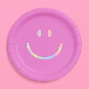 Xo, Fetti Smiley Face Paper Plates - 24 Pk, 9" | Birthday Party ...