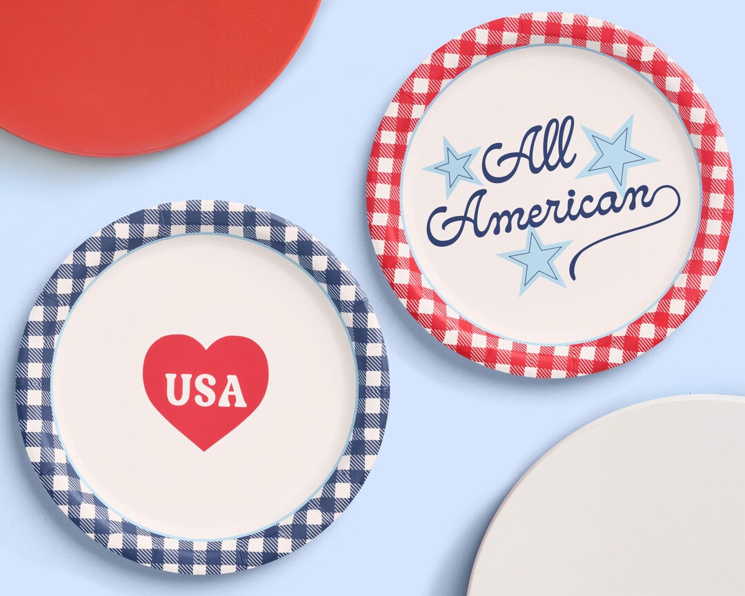 Xo, Fetti All American USA Paper Plates | 24 Pcs, 9" | 4th of July ...