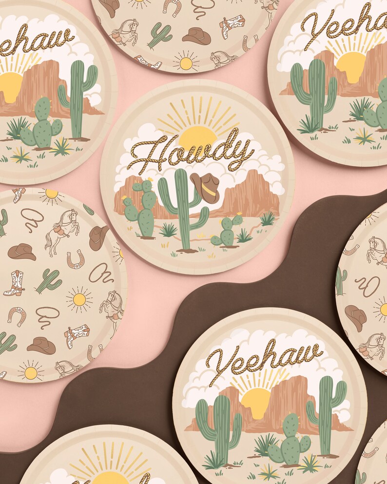 Xo, Fetti Western Rodeo Paper Plates - 24 Pk, 9" | Cowboy Birthday ...