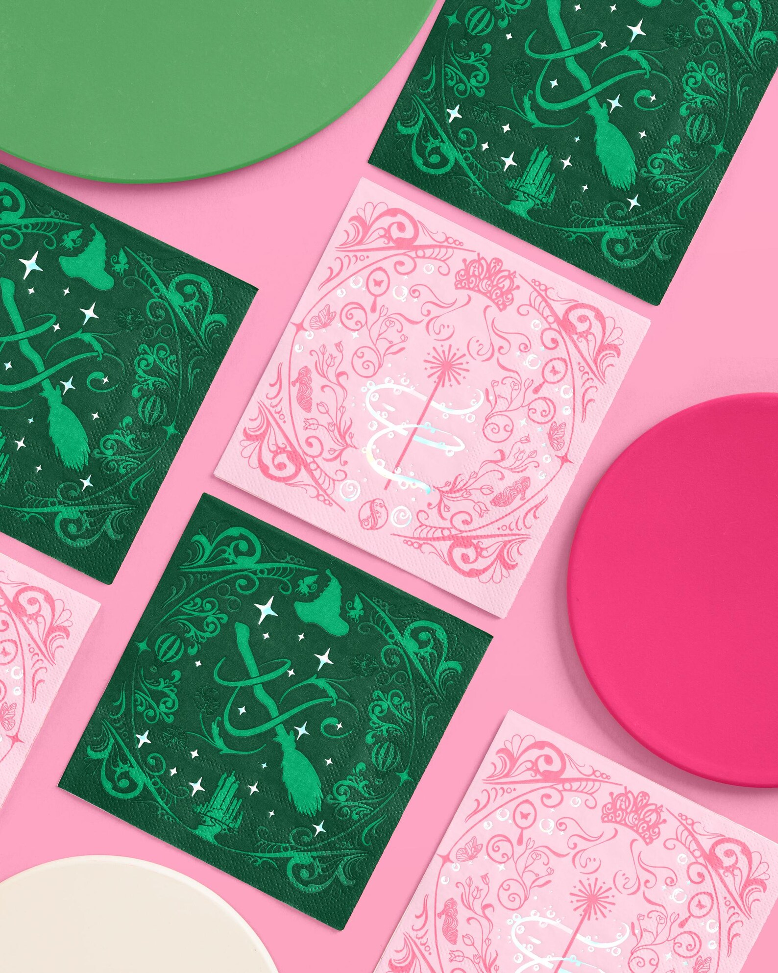 Xo, Fetti Pink + Green Wtich Paper Napkins | 3-ply, 24 Pcs | Wizard ...