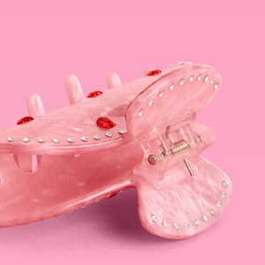 Xo, Fetti Heart Claw Clip, Pink Acrylic Hair Clip | Bachelorette Goodie ...
