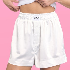 Xo, Fetti White Bride Boxer Shorts | Bachelorette Party Outfit, Bach ...