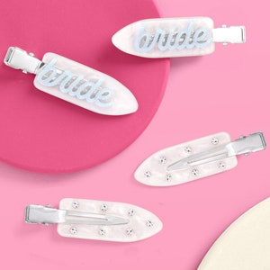 Xo, Fetti Bride Beauty Clips 4 Pc Bachelorette Party, Blue White Bridal ...