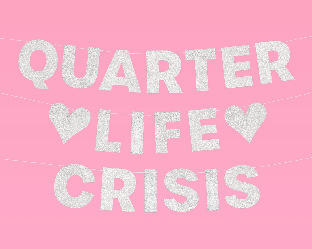 Xo, Fetti Quarter Life Crisis Banner - Silver Glitter, 4 Ft. | Fun ...