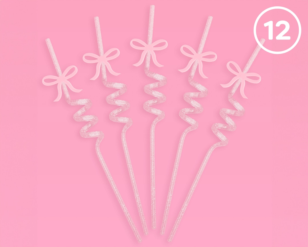 Xo, Fetti Bow Reusable Glitter Straw Set - 12 Pc | Pretty Bachelorette ...