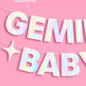Xo, Fetti Gemini Baby Birthday Party Iridescent Foil Banner - 5 Ft ...