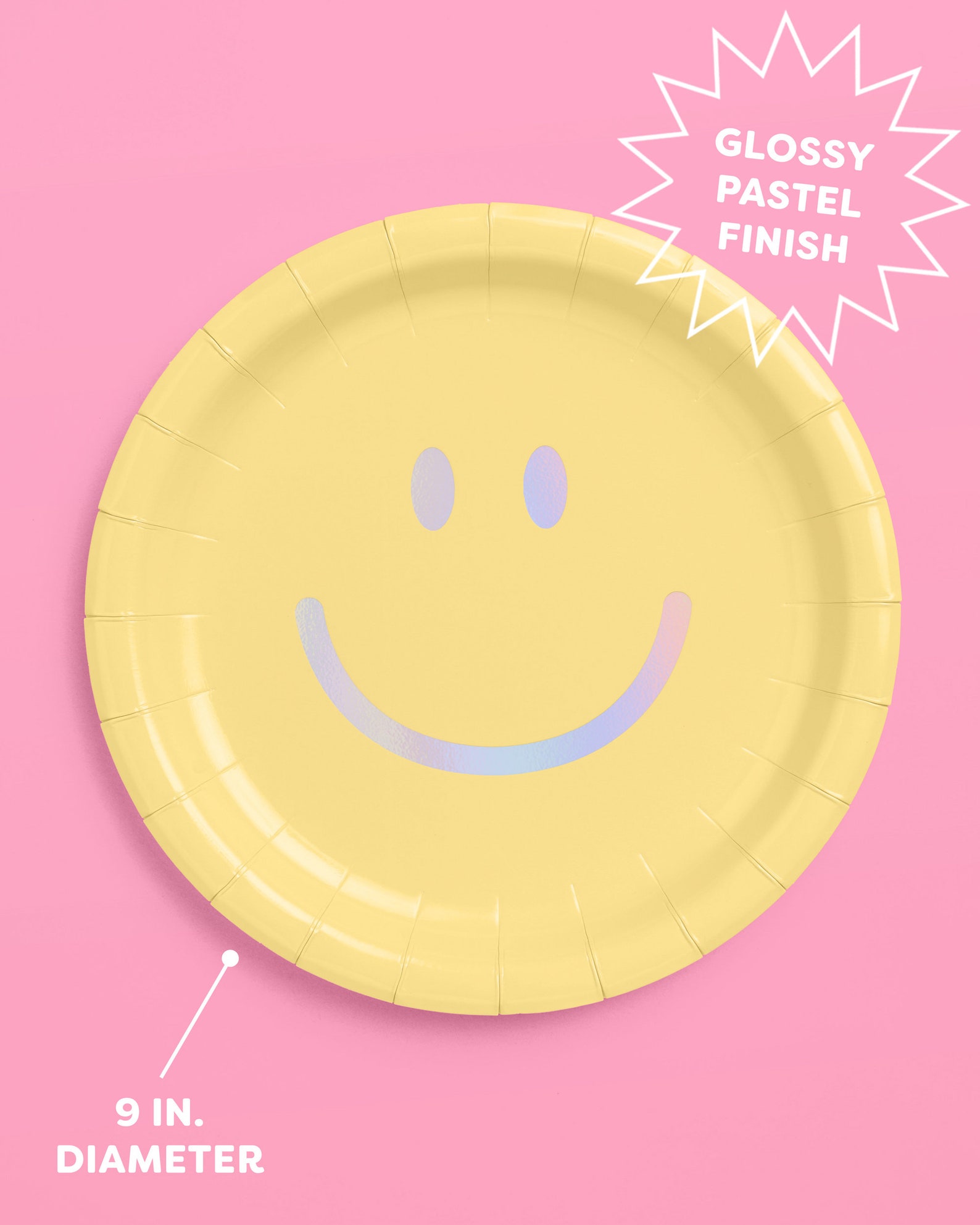 Smiley Paper Plates 24 Pk 9 Happy Pastel Birthday - Etsy