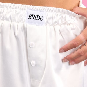 Xo, Fetti White Bride Boxer Shorts | Bachelorette Party Outfit, Bach ...