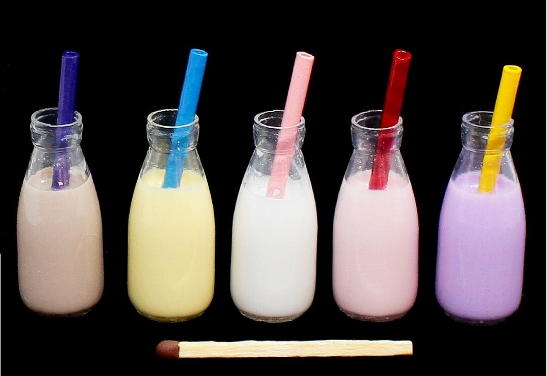 Miniature Dollhouse Milkshake Bottles-drinks Food Doll - Etsy