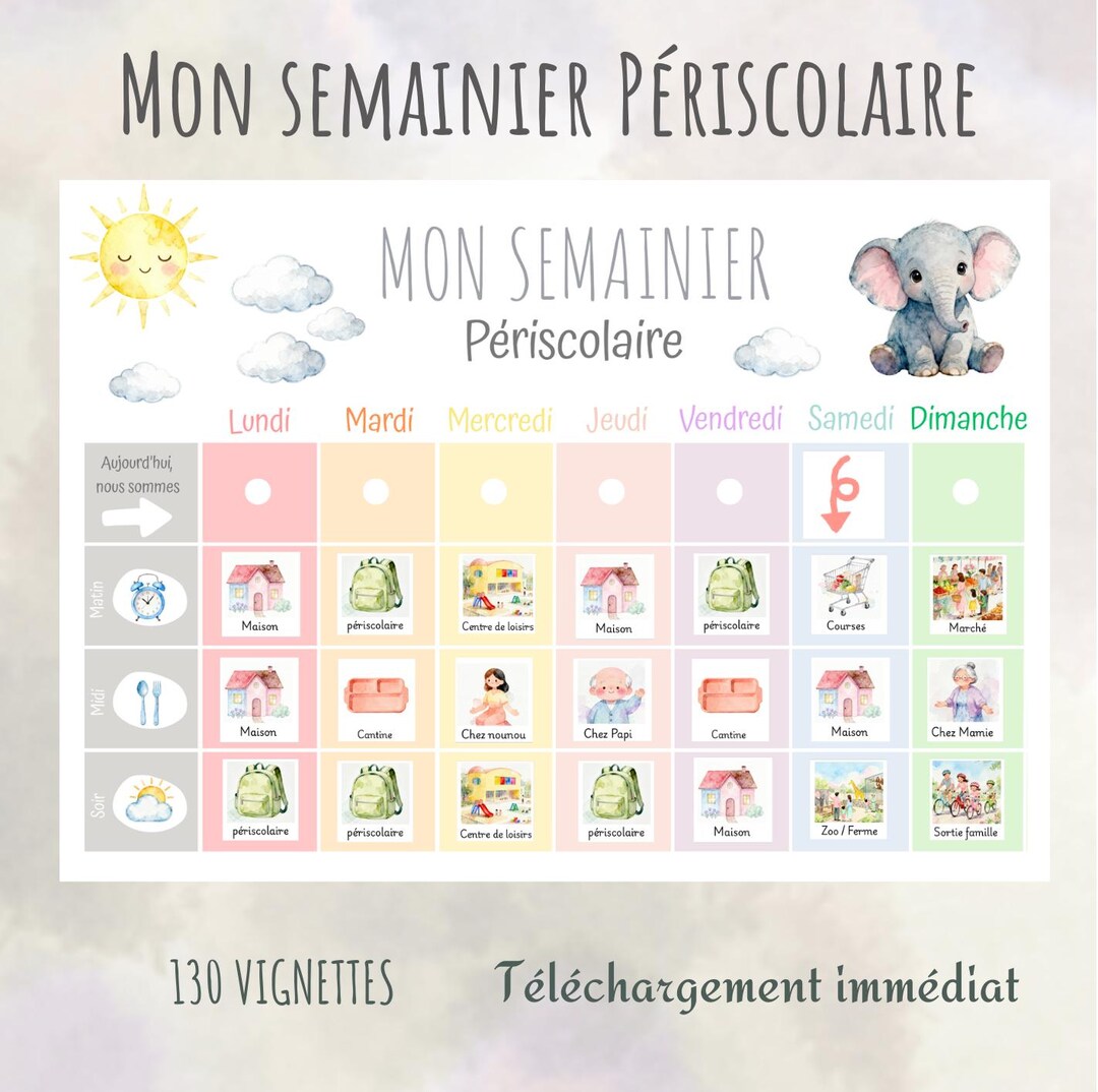 Printable After-school Weekly Planner (french PDF) - Etsy