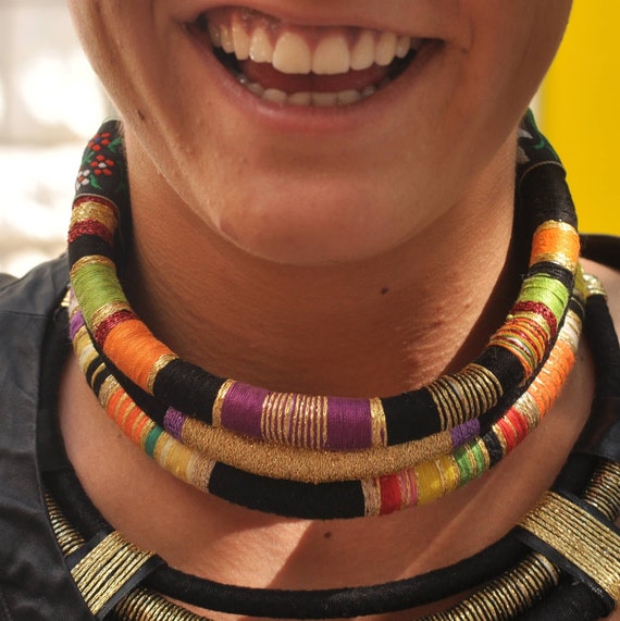 African Choker Necklace Africa inspired Boho Jewelry | Etsy