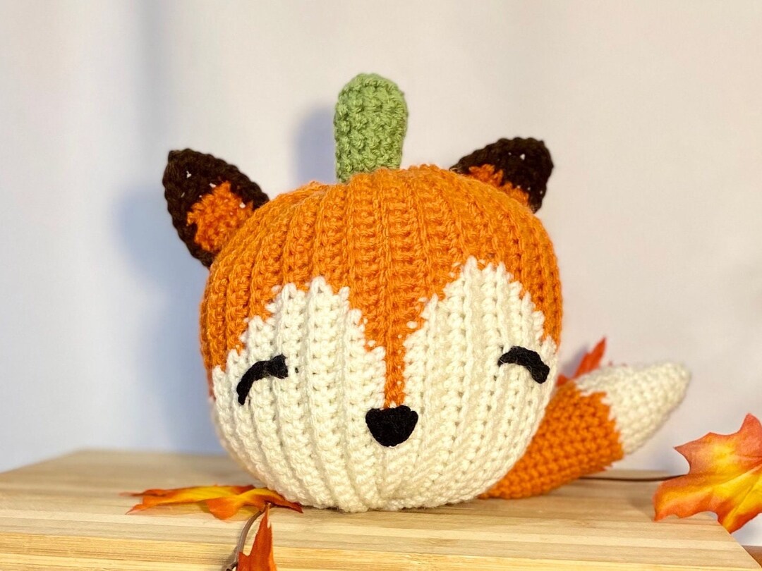 Crochet Fox Pumpkin: Handmade Fall Farmhouse Decor - Etsy