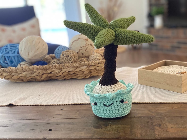 Crochet Palm Tree, Stuffed Palm Tree in a Pot, Coastal Gift, Coastal ...