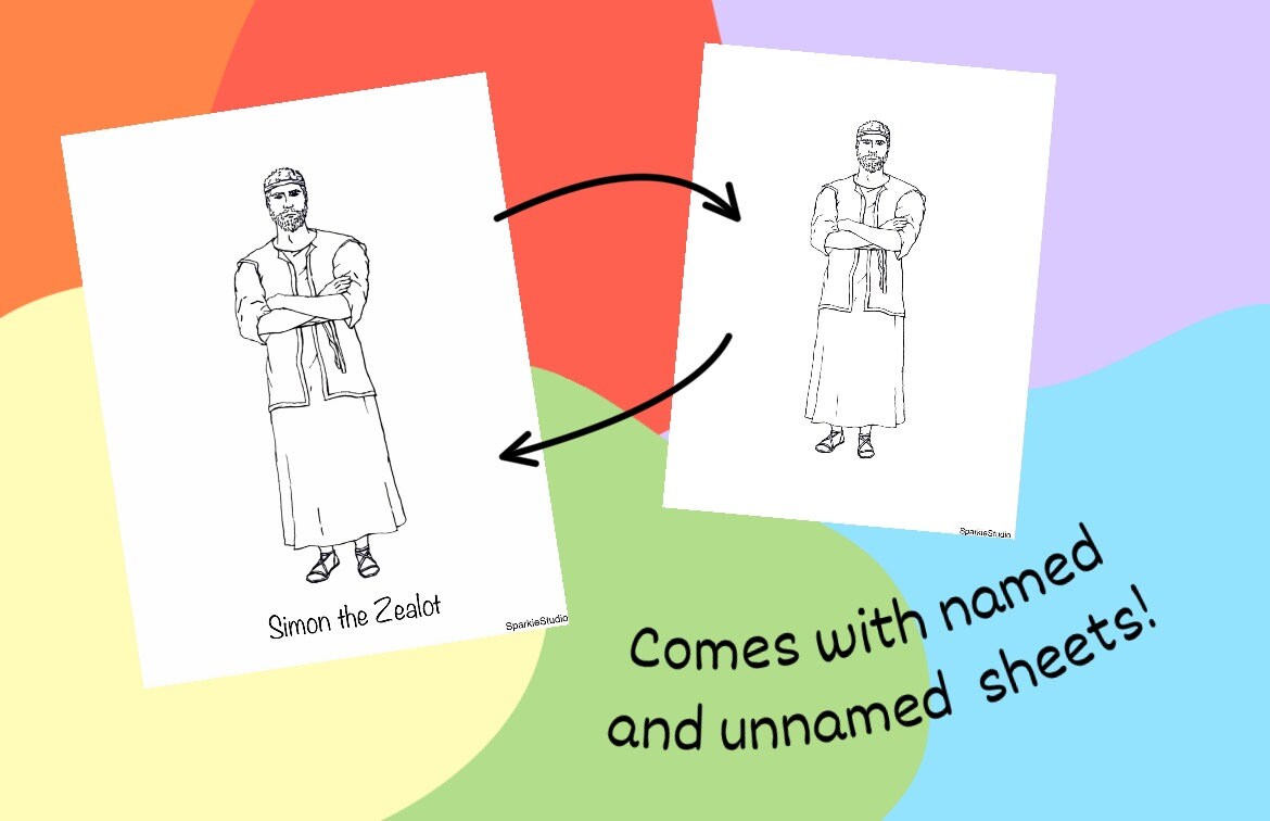 12 Disciples Printable Coloring Pages, Printable Coloring Pages, 12 ...